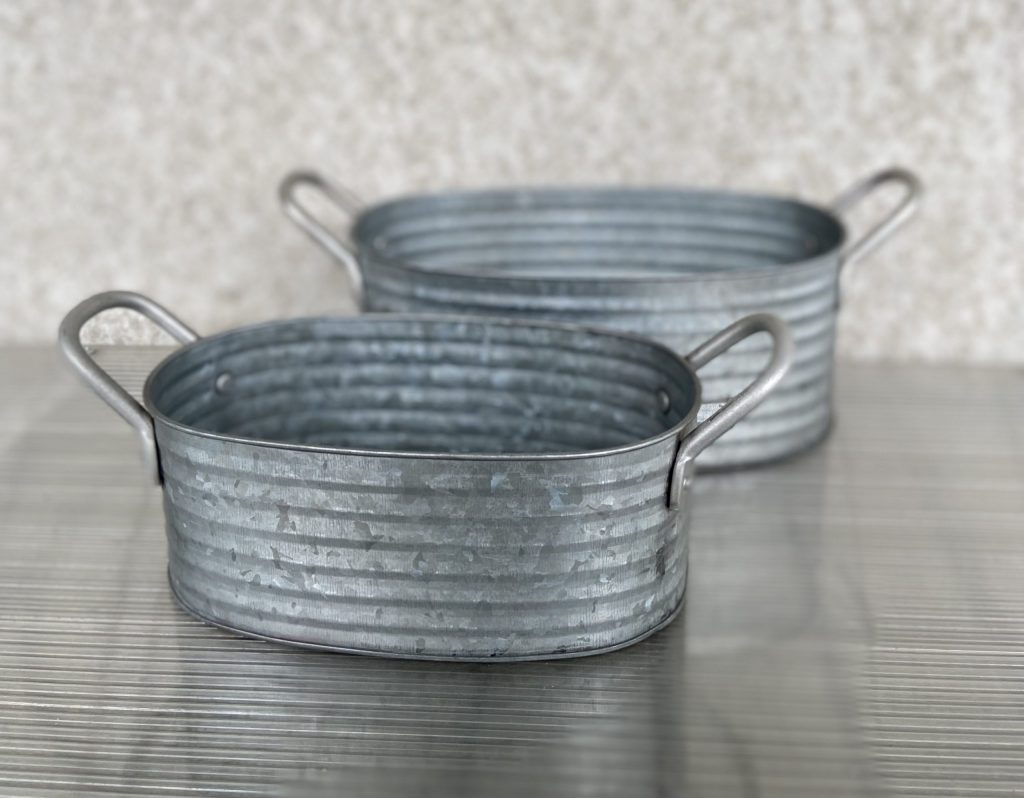 Galvanized samll metal Oval Bucket for garden supplies - metal bucket ...